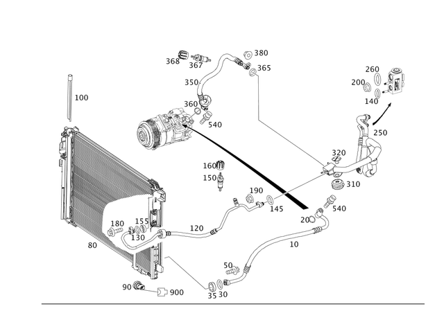 204-830-87-15 - Refrigerant Line 2010-2015 Mercedes-Benz GLK350 ...