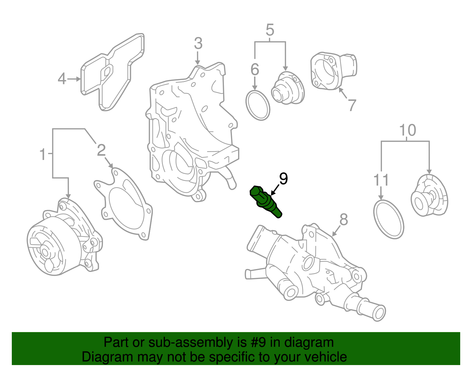 2011-2024 Nissan Coolant Temp Sensor 22630-JN00A | Bill Kay Nissan Parts