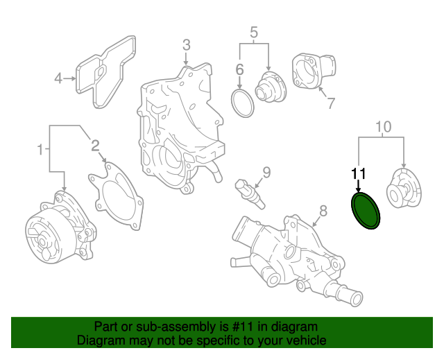 2012-2022 Nissan Water Valve O-Ring 21049-3RC0A | Temecula Nissan Parts