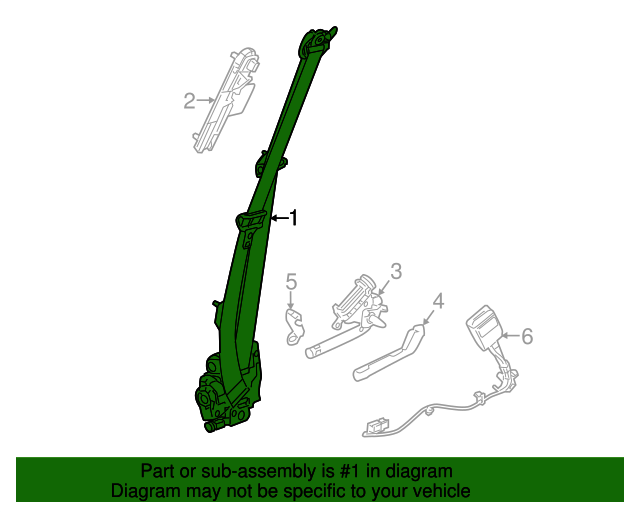 LR086229 - Belt & Retractor - 2016 2017 Land Rover Range Rover ...