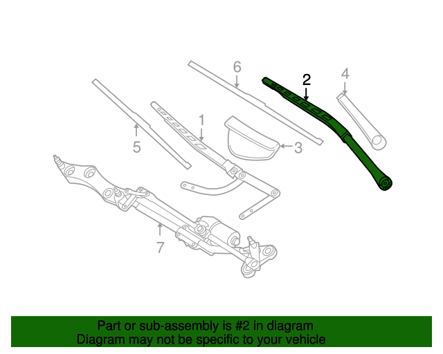 61619449959 - 2004-2011 BMW Wiper Arm (61-61-9-449-959) | BMW of South ...