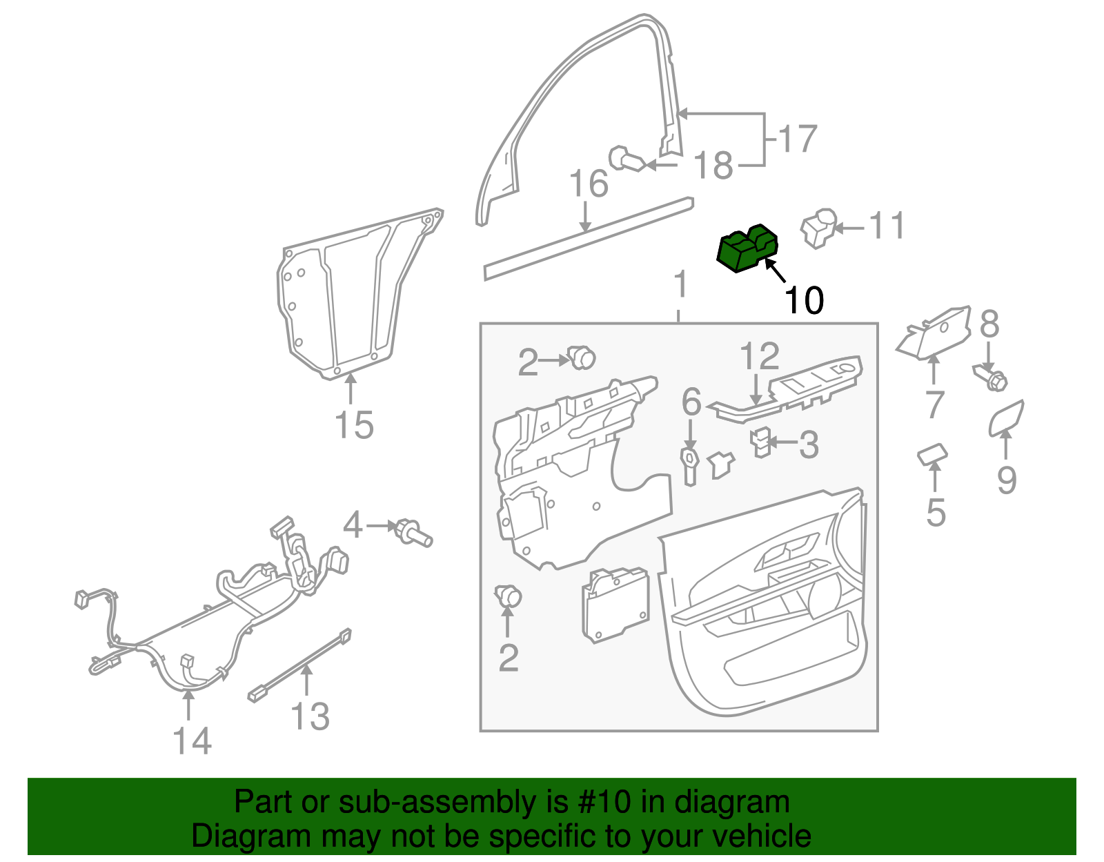 2010-2017 Chevrolet Equinox Black with Ice Blue Backlight Door Window ...