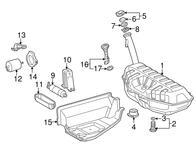 Genuine OEM Fuel Tank | 210-470-70-01 | Fits Select 1998 Mercedes-Benz ...