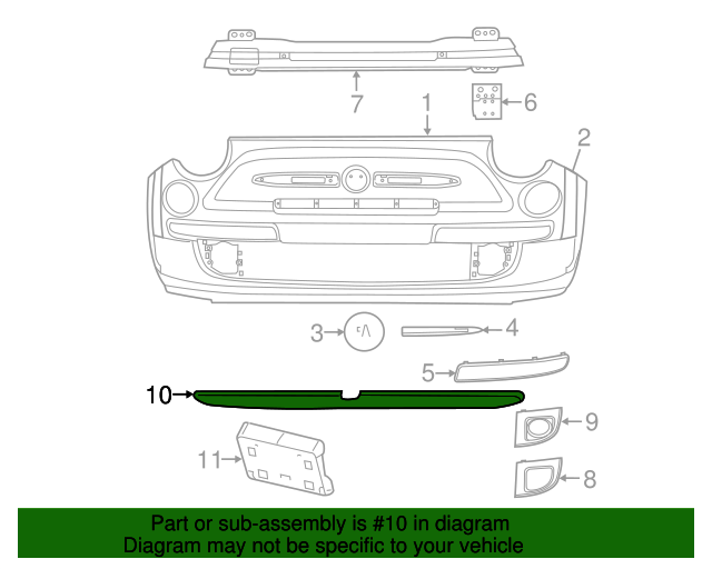 2012-2017 Fiat 500 Air Deflector 68073861AA | TascaParts.com