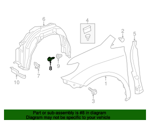 2000-2021 Toyota Fender Liner Screw 90080-15091 | Toyota Parts Center
