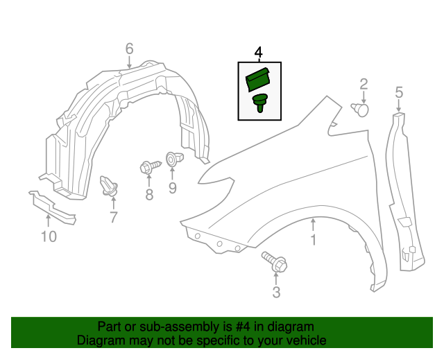 53389-08020 - Upper Seal 2013-2020 Toyota Sienna | Longo Toyota Parts