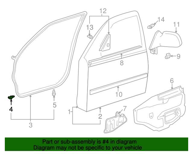 67869-02020 - Door Weather-Strip Clip - 1998-2002 Toyota Corolla | OEM ...