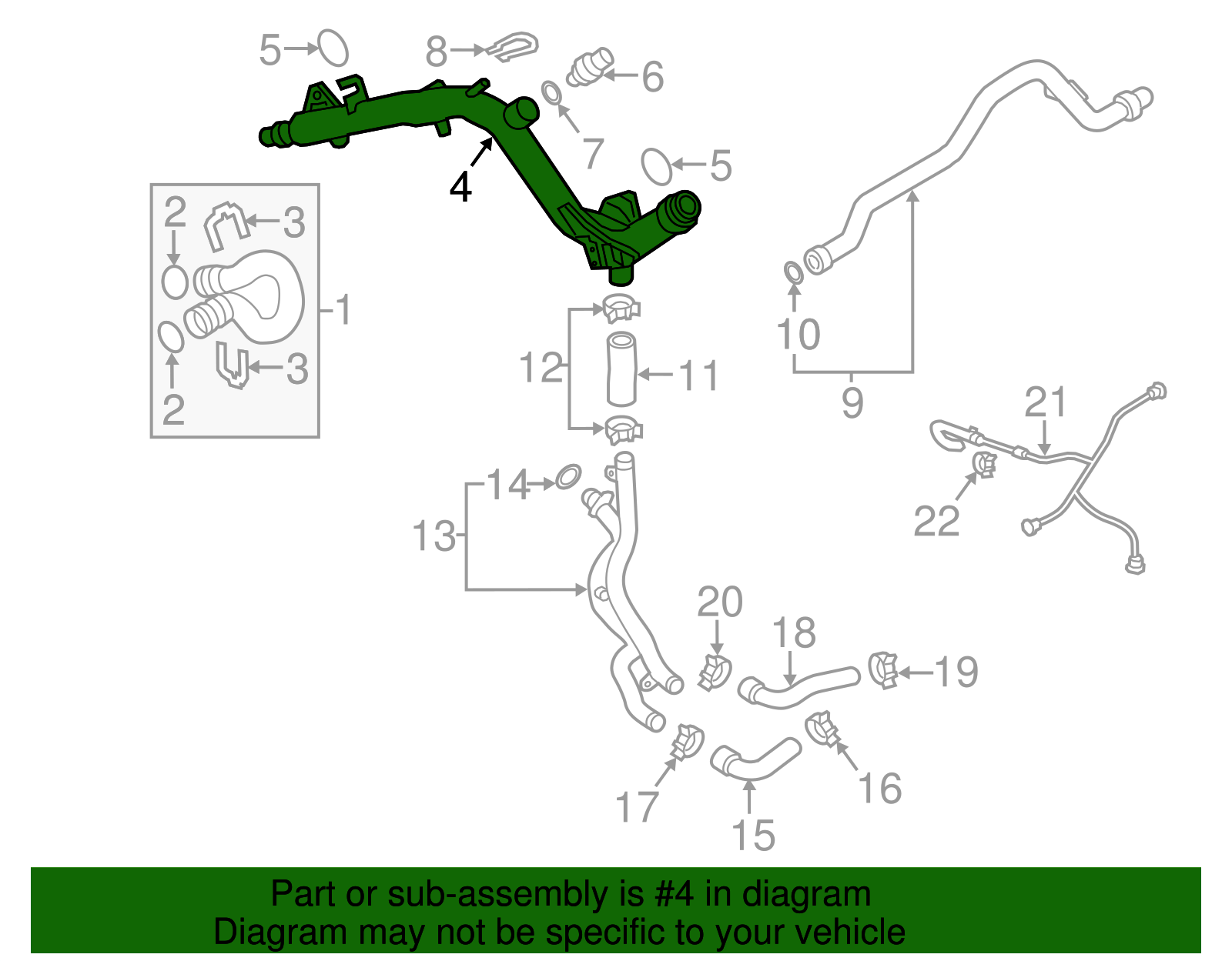 2012-2017 Audi Water Pipe 06E-121-045-BB | Audi USA Parts