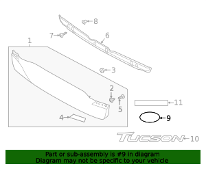 2016-2021 Hyundai Tucson Hatch Emblem 86300-D3100 | OEM Parts Online
