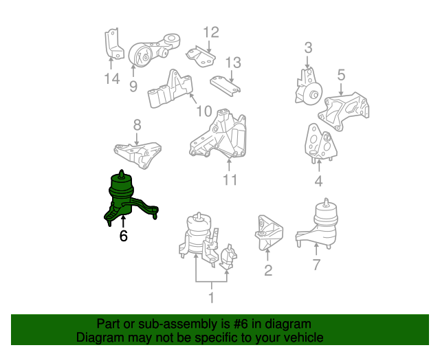 12362-0P051 - Engine Mount (Right) - 2007-2020 Toyota | OEM Genuine ...