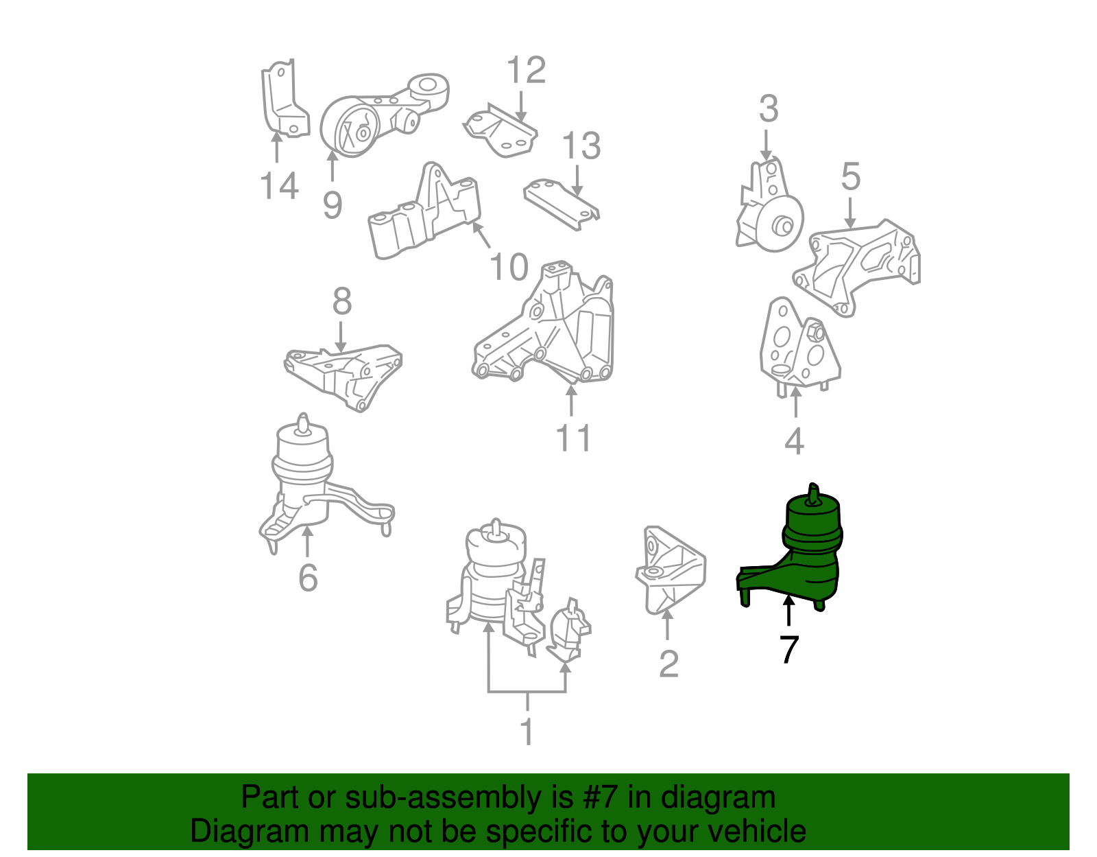 2007-2020 Toyota Insulator, Engine Mounting, Left(For Transverse Engine ...