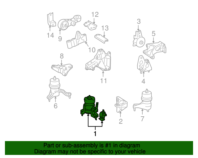 12360-0P110 - Engine Mount (Front) - 2011-2016 Toyota Sienna | OEM ...