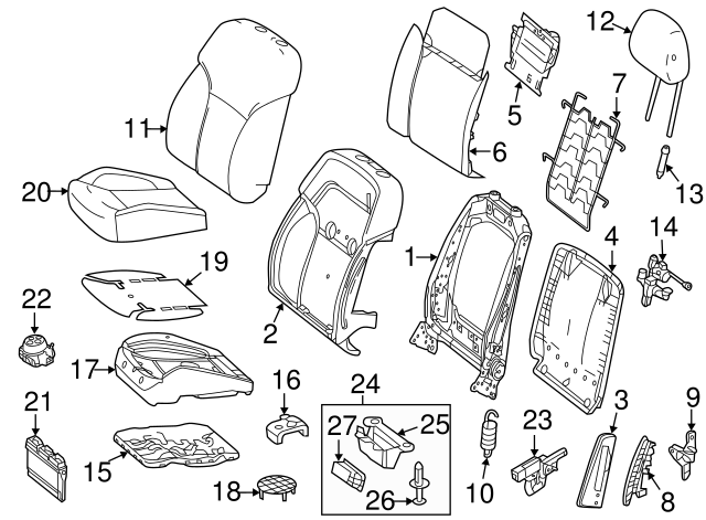 000-910-30-12 - Seat Lumbar Support Cushion 2012-2023 Mercedes-Benz ...