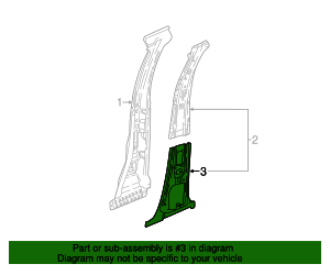 2018-2023 Chevrolet Traverse Inner Center Pillar 84339069 GM ...