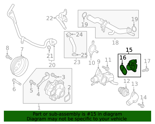 PYFB-15-19YC - Engine Coolant Outlet Flange 2018-2023 Mazda ...
