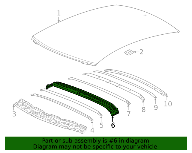 2022-2023 Honda Civic Roof Bow 62141-T20-305ZZ | Honda Parts Cheap