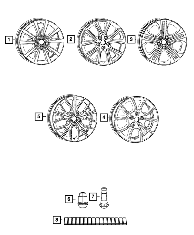 2014-2017 Mopar Wheel, Alloy 1XC19AAAAA | QuirkParts