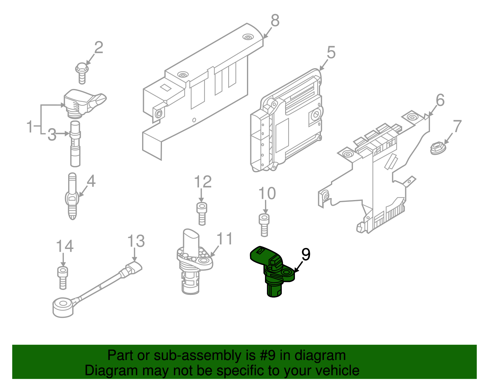 2013-2025 Volkswagen Engine Camshaft Position Sensor 04C-907-601-K | VW ...
