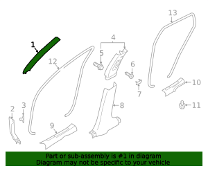 2019-2020 Infiniti QX50 Windshield Pillar Trim 76912-5NA1A | OEM Parts Online