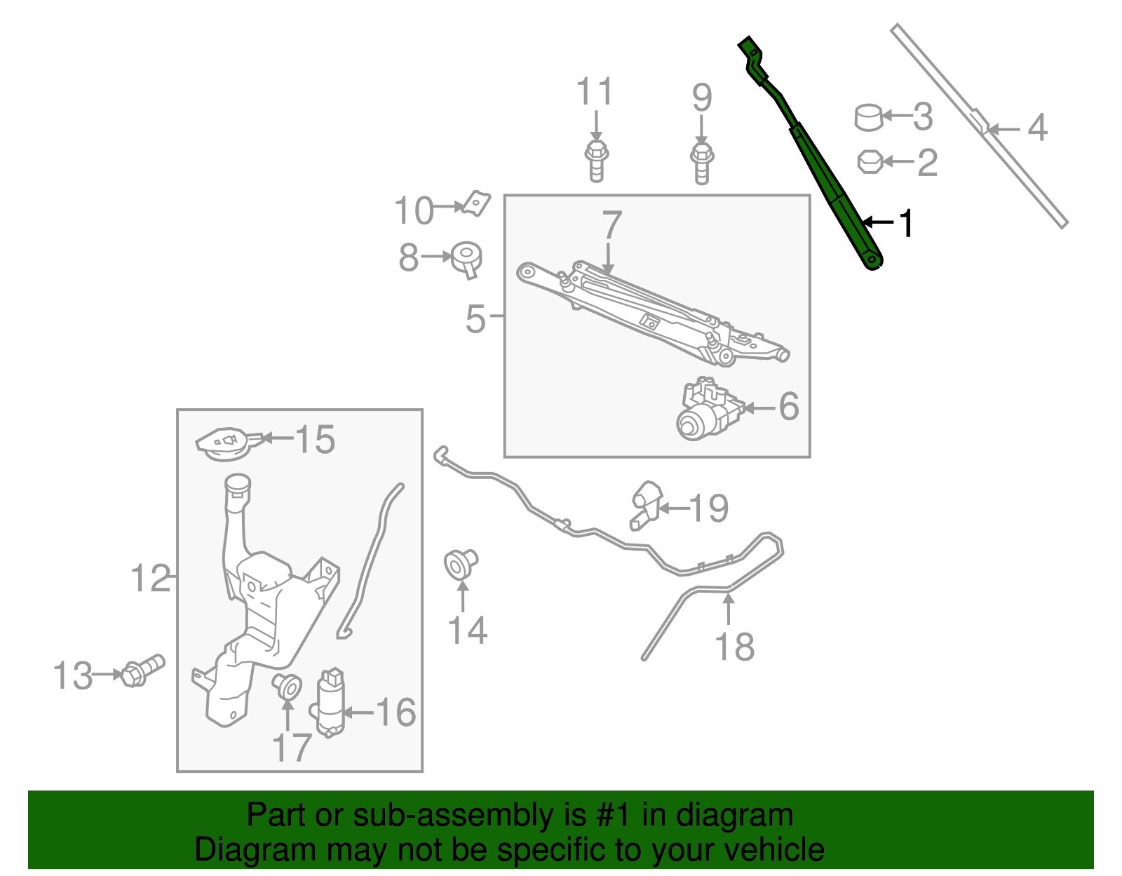 FE8Z-17527-A - High-Quality Wiper Arm for 2011-2019 Ford Fiesta ...