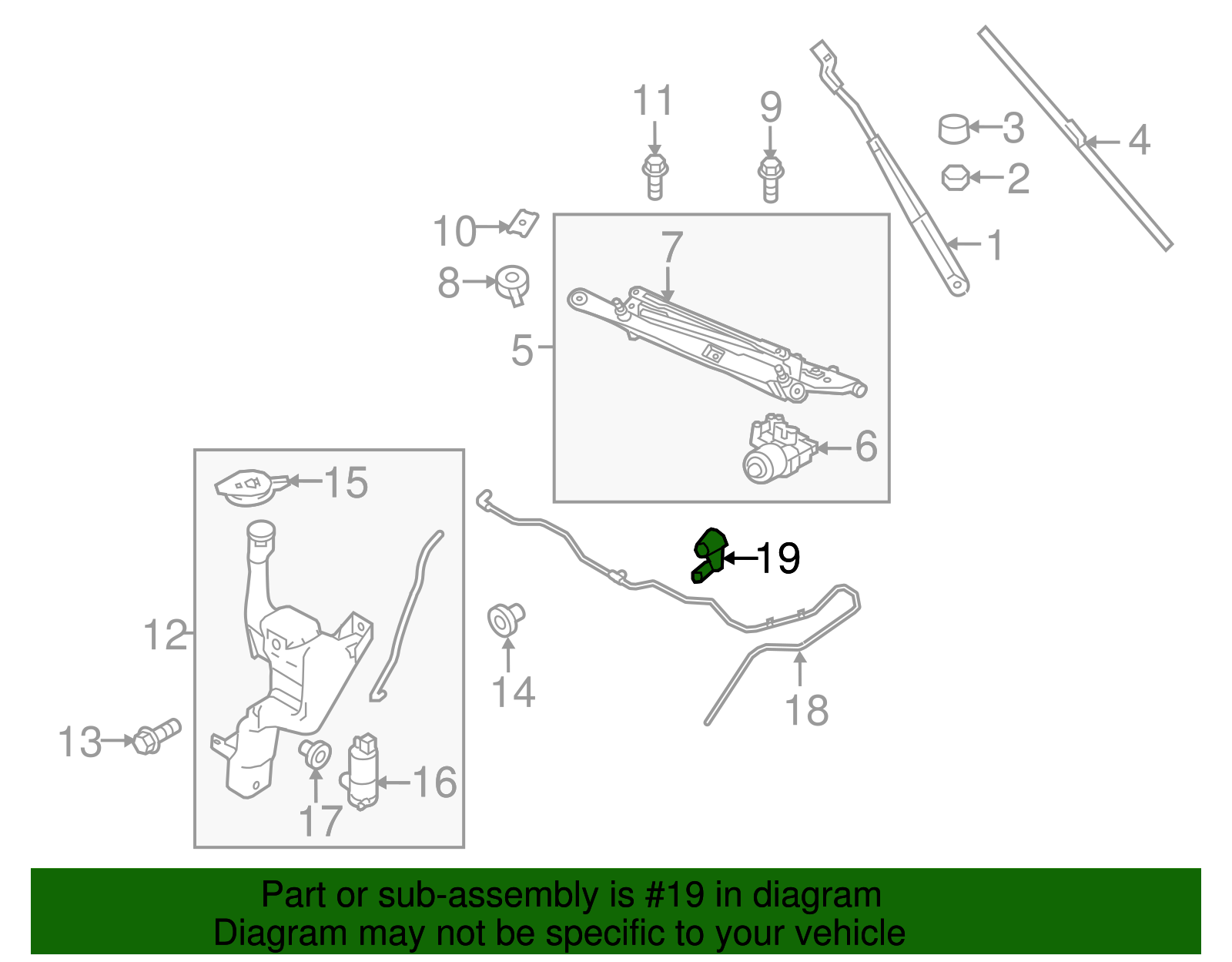 2011-2019 Ford Fiesta Washer Nozzle BE8Z-17603-A | OEM Parts Online