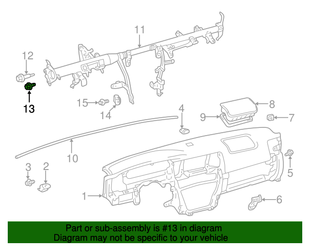 2001-2015 Toyota Reinforcement Bolt 90080-11206 | Toyota Parts Center