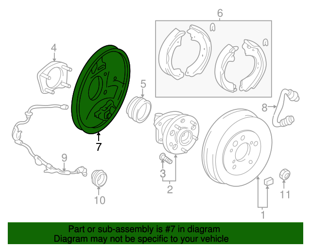 2004-2005 Toyota RAV4 Backing Plate 46503-42021 | Toyota OEM Parts Online
