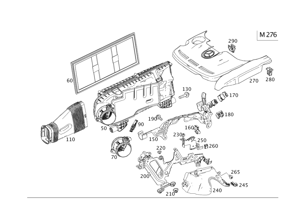 278-090-47-82 - Air Intake Hose For 1994-2014 Mercedes-Benz | Mercedes ...