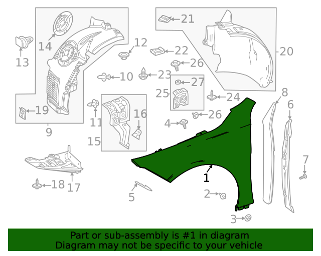 Genuine OEM Fender | 118-881-03-00 | Fits Select 2020-2021 Mercedes ...