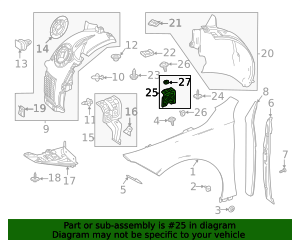 118-880-44-00 - Fender Bracket 2020-2023 Mercedes-Benz ...