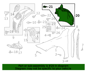 2020-2021 Mercedes-Benz Rear Fender Liner 118-690-84-00-64 | MB Parts ...