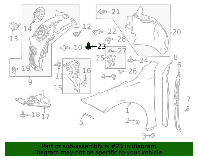 000000-007668 - Radiator Support Splash Shield Bolt 2020-2023 Mercedes ...
