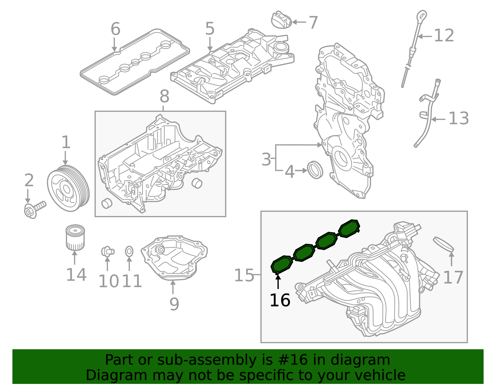 2020-2025 Nissan Sentra Manifold Gasket 14035-5TA0B | My Nissan Part