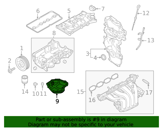 11110-6LB0B - Oil Pan 2020-2024 Nissan Sentra | Nissan Parts ...