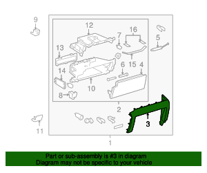 2010-2013 Toyota 4Runner Finish Panel 55476-35010-C0 | Toyota Parts Center