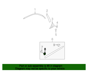 87756-2F010 - Body Side Molding Clip 2004-2024 Kia | Kia.Parts Store