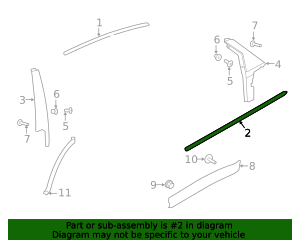 2017-2023 Jaguar F-Pace Belt Molding T4A17864 | OEM Parts Online
