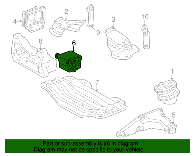 212-240-04-18 - Automatic Transmission Mount 1998-2017 Mercedes-Benz ...
