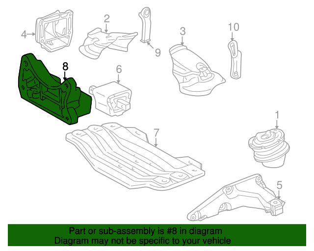 1996-2018 Mercedes-Benz Rear Bracket 140-242-13-40 | MB Parts Center