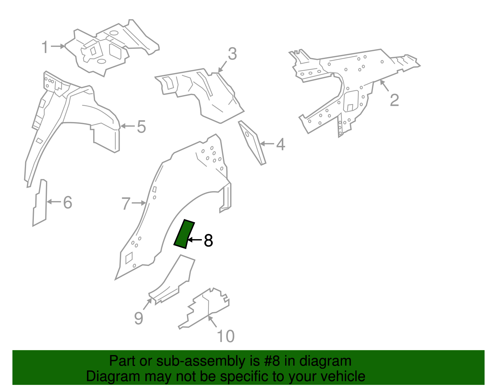 2017-2020 Infiniti Q60 Outer Wheelhouse Extension 76716-5CA1A ...
