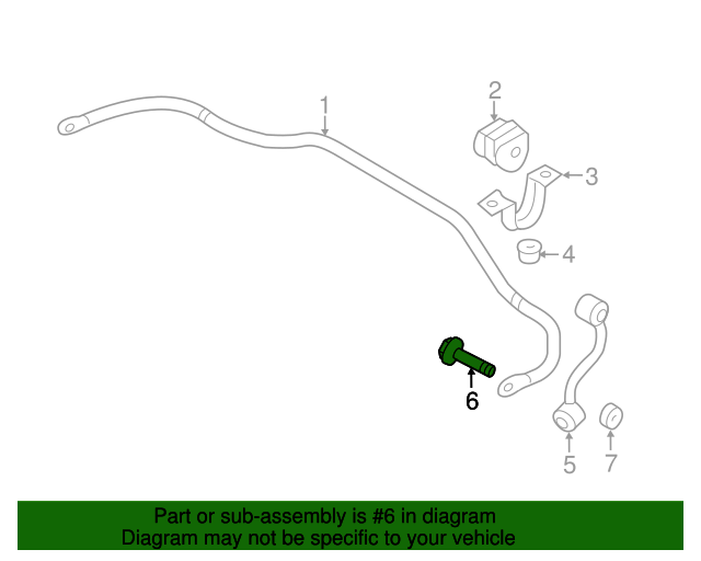 2008-2020 Nissan Stabilizer Link Bolt 54459-EN10A | TascaParts.com