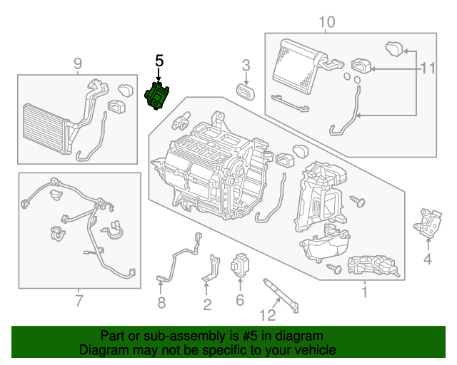 79160-TR0-A01 - HVAC Blend Door Actuator 2012-2015 Honda Civic ...