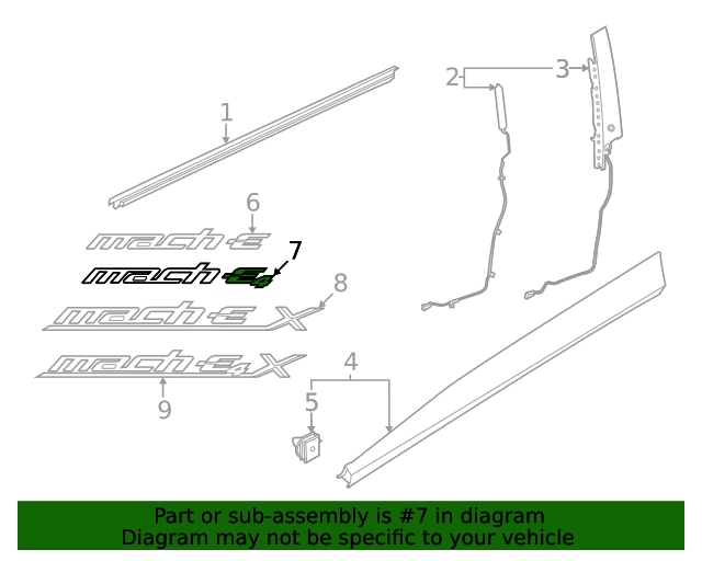 LJ8Z-16720-C - Nameplate 2021-2023 Ford Mustang Mach-E ...