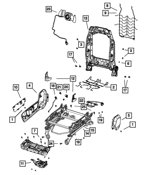 Front Seats - Adjusters, Recliners, Shields and Risers for 2014 Ram ...