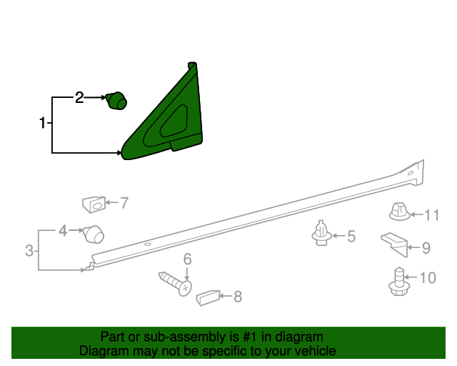 2016-2022 Lexus Pillar Cover 60117-0E020 | OEM Parts Online