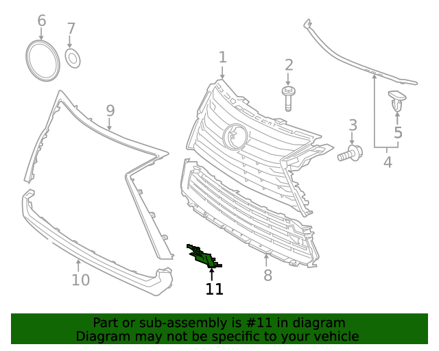 2018-2019 Lexus Grille Cap 52128-48110 | AutoNationParts.com
