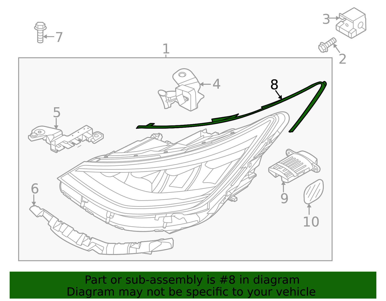 92182-L0100 - High-Quality Headlight Molding for 2020-2022 Hyundai ...