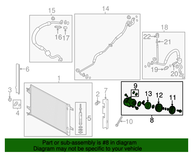 Ac Compresor Complete A/C Compressor Kit For 2011-2016 Ford F-250 Super ...