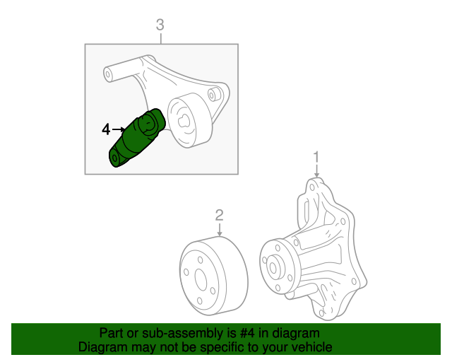 Genuine Toyota Tensioner Assembly, V-Ribbed Belt part# 16620-0H021 for ...