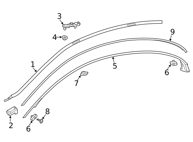 257-673-08-00 - Roof Molding 2019-2020 Mercedes-Benz | Mercedes-Benz ...